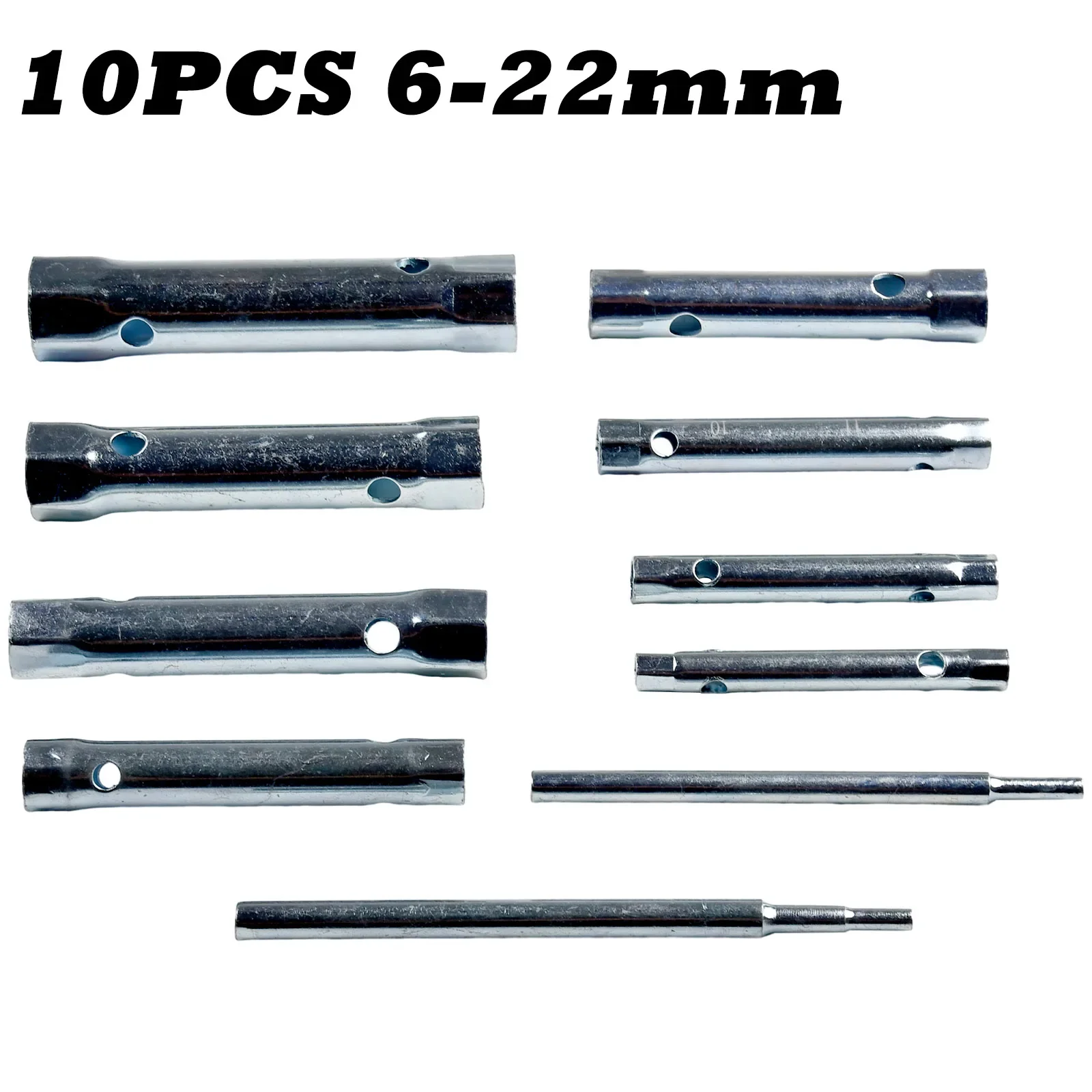 10pcs-6-22mm-Metric-Tubular-Box-Wrench-Set-Tube-Bar-Hollow-Socket ...