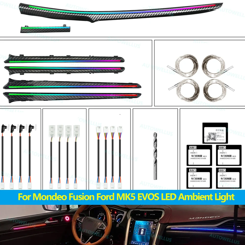 For Mondeo Fusion Ford MK5 EVOS LED Ambient Light Footlight Door Light ...