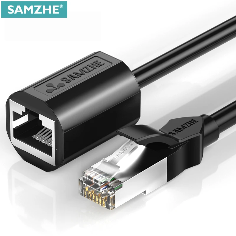 SAMZHE RJ45 Ethernet Extension Cable Adapter CAT6 Network Patch Cords ...