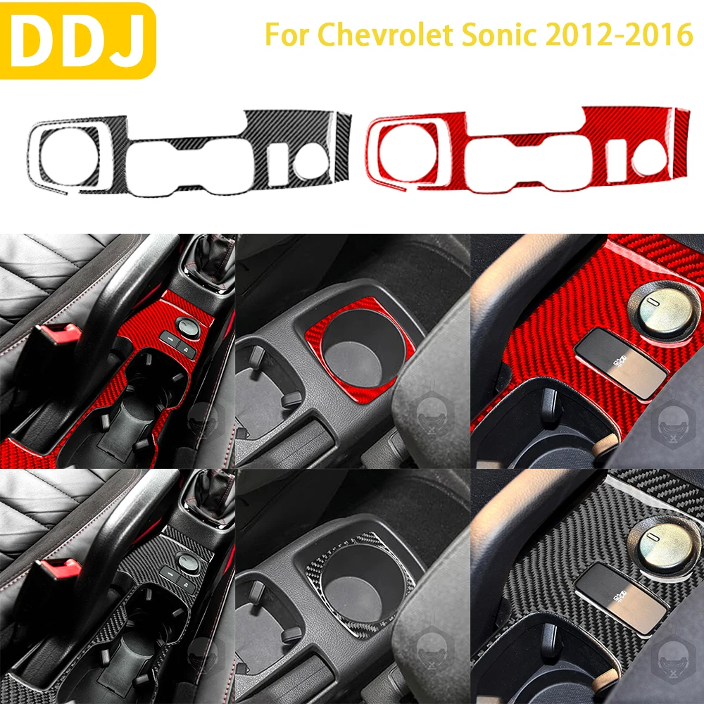 For Chevrolet Sonic 2012 2016 Accessories Carbon Fiber Car Interior Storage Box Water Cup Holder Panel Trim Sticker AliExpress