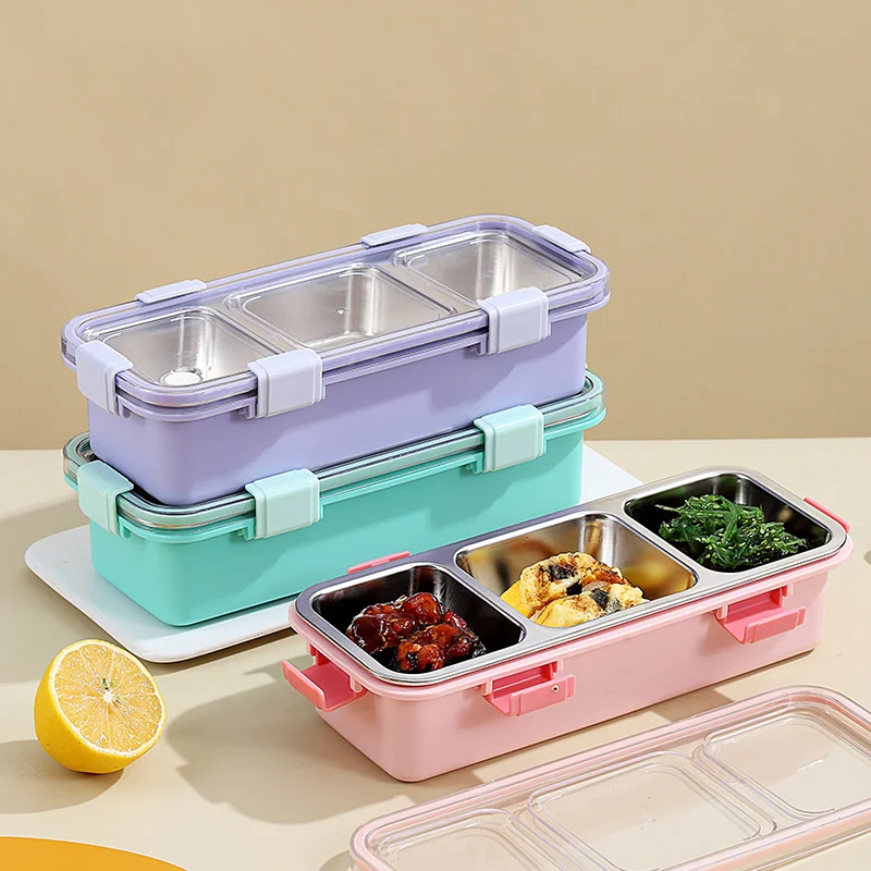 2/3 Compartment Lunch Box Stainless Steel Bento Box with Soup Bowl ...