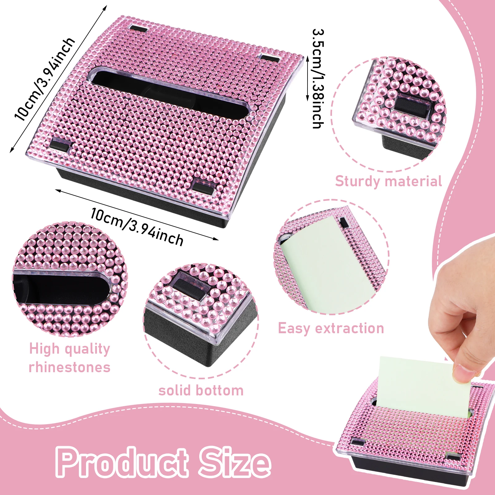 3-X-3-Inch-Rhinestone-Self-Stick-Note-Pad-Holders-Pink-Pop-Up-Note ...