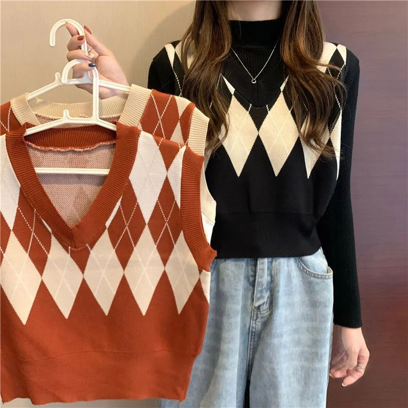 Colete-de-malha-sem-mangas-feminino-clipe-de-cavalo-com-decote-em-v-top ...