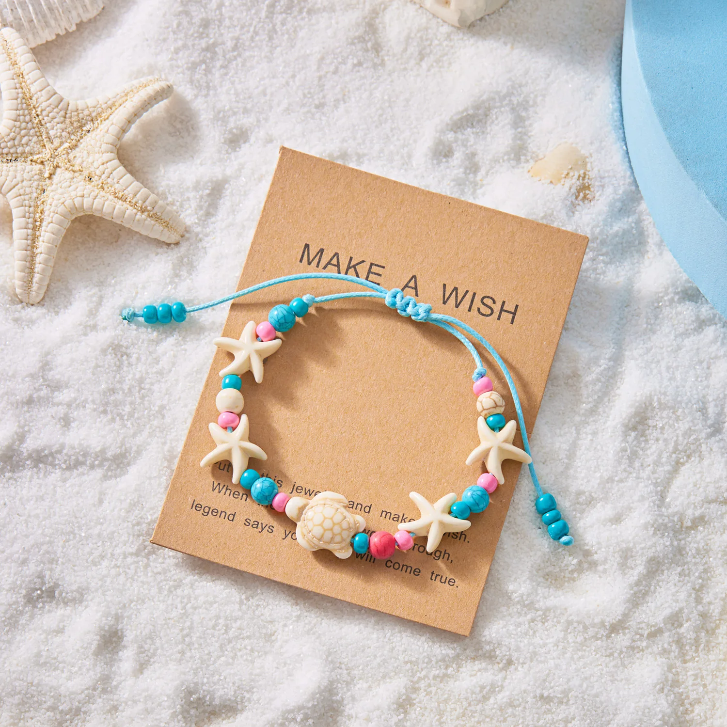 Neon Pink Color Flowers Shell String Weaving Braided Bracelets for ...