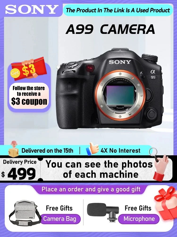 Sony A99 A99 II A77 A77 II Full Frame DSLR Digital Camera 4K Video ...