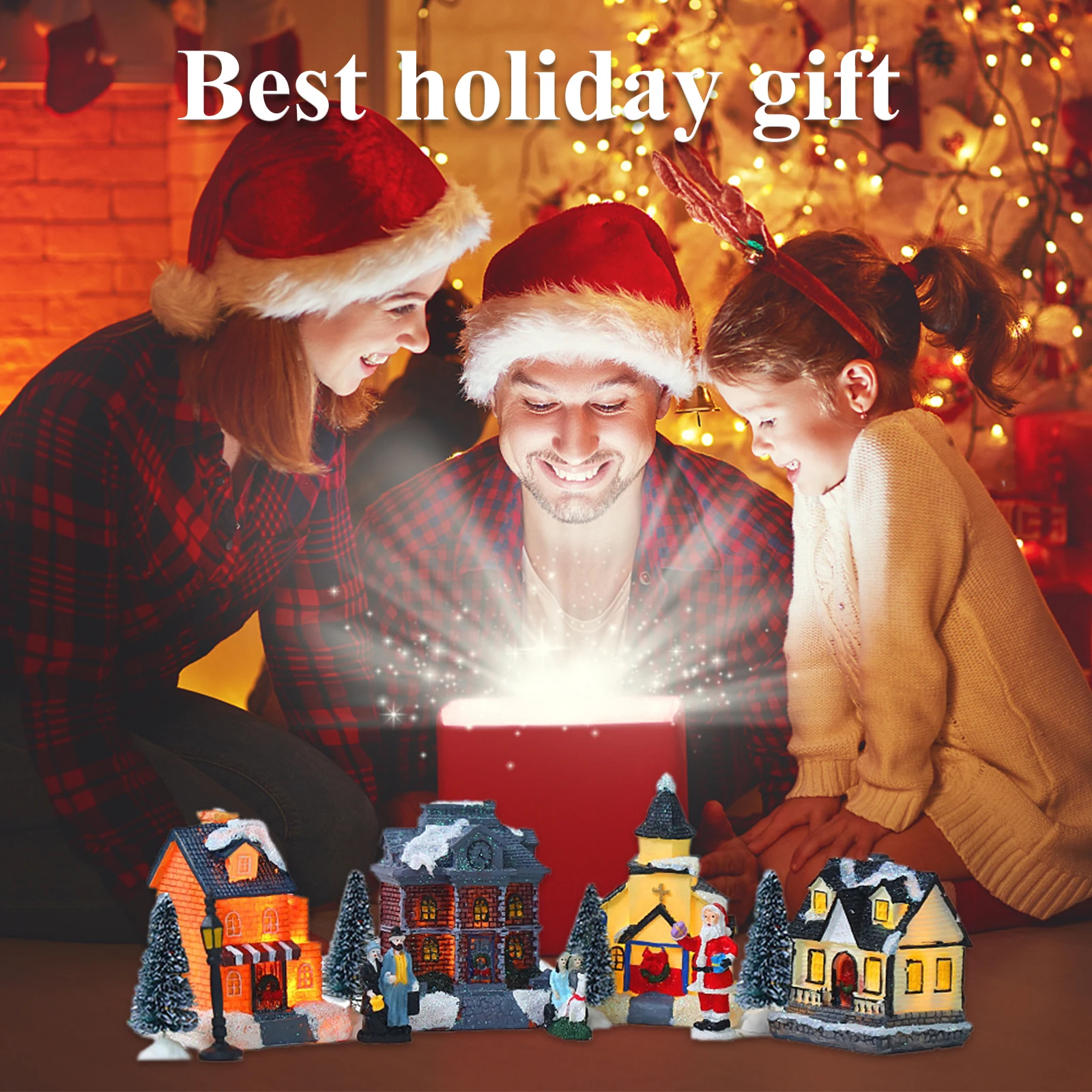 Christmas Village Houses Animated