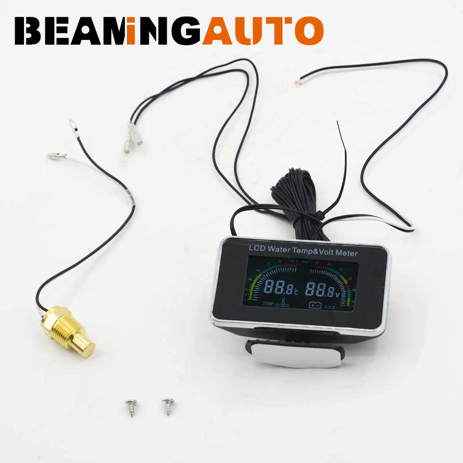 2-in-1-LCD-Digital-Car-Water-Temperature-Gauge-Voltmeter-With-Water ...