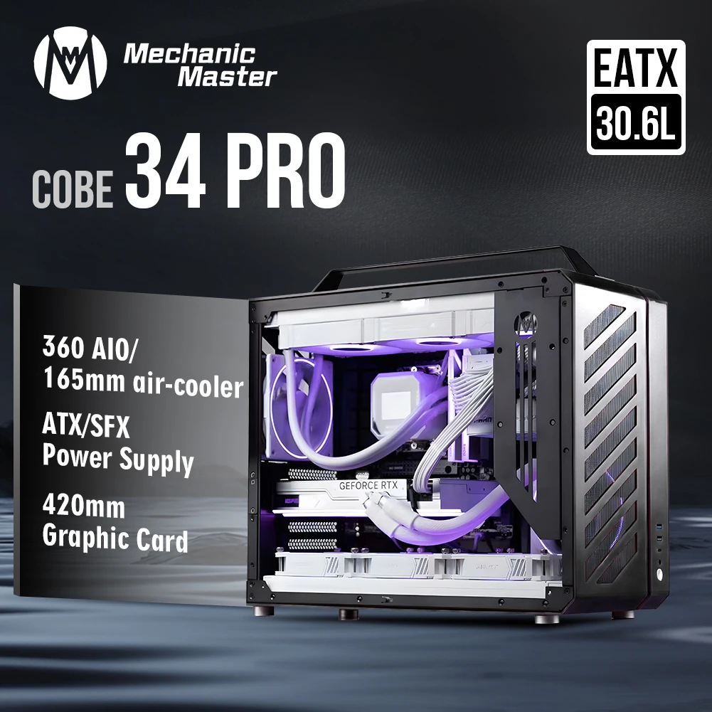 Mechanic-Master-C34Pro-Aluminum-Alloy-Computer-Case-Portable-30-6L-EATX ...
