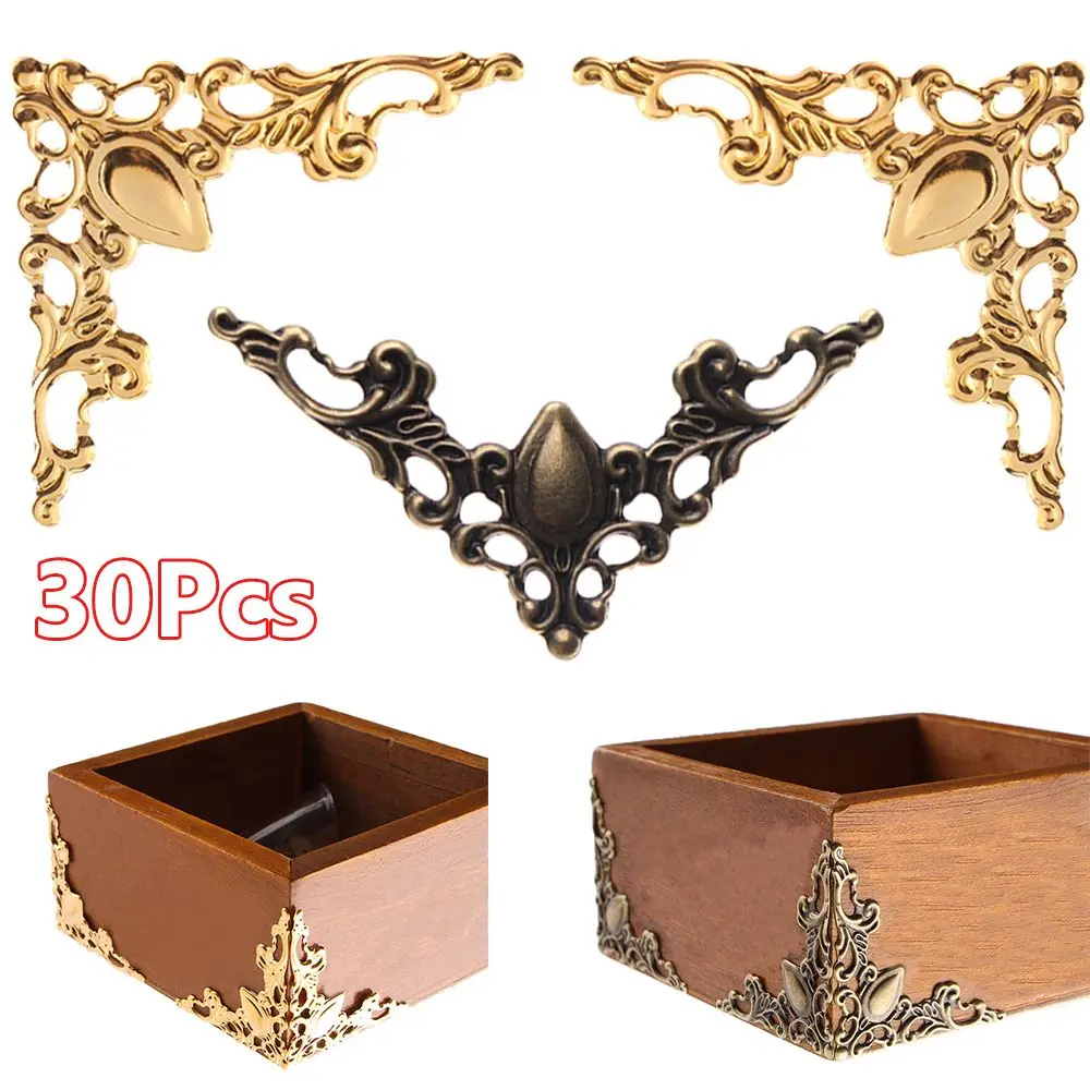 30PCS-Metal-Angle-Corner-Brackets-Gold-Bronze-40mm-Notebook-Cover-for ...