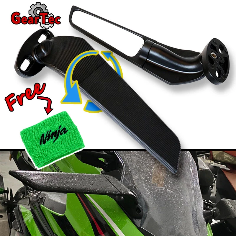 For Kawasaki Ninja 650 250 300 400 H2 H4 Zx6r Zx10r Motorcycle Mirrors ...