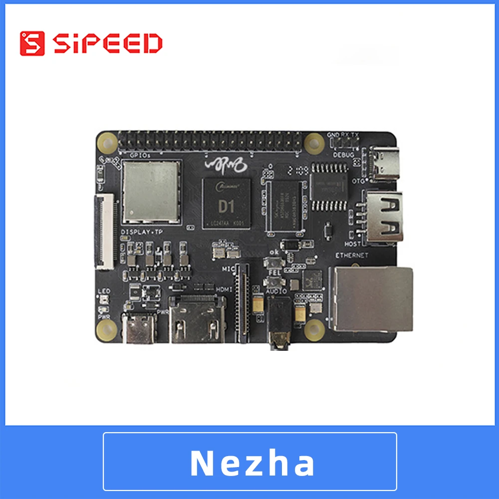 Sipeed Nezha 64bit RISC V Linux SBC Board, Allwinner D1@1.0GHz with 1GByte DDR3, Support Tina ...