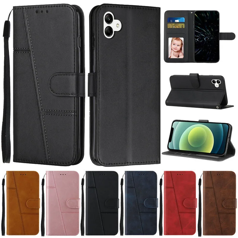 For Samsung Galaxy A04E Case Flip Wallet Book Cover on for Coque ...