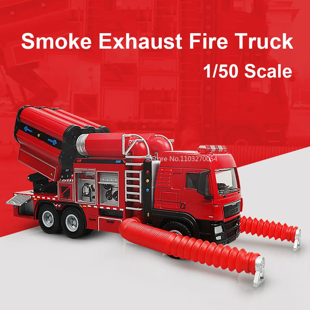 1-50-Smoke-Exhaust-Fire-Truck-Model-Car-Toys-Simulation-Diecasts-Alloy ...