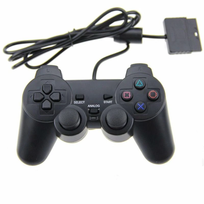 For Ps2 Wired Game Controller Gamepad Double Vibration Clear Controller ...