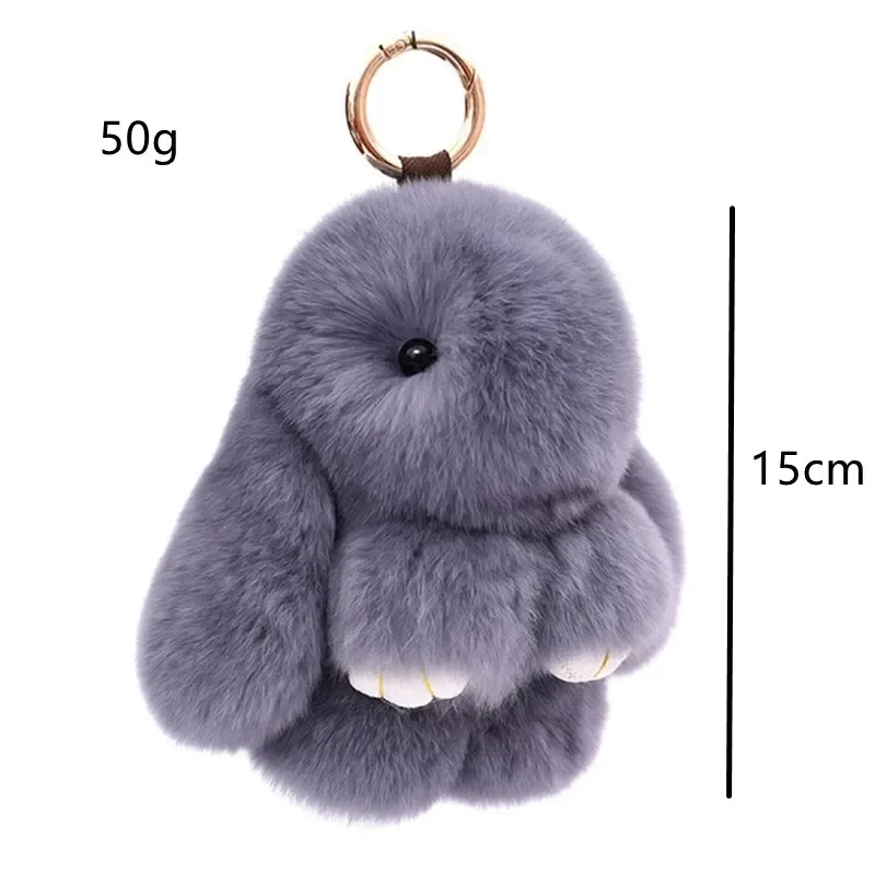 15cm-Cute-Pluff-Bunny-Keychain-Rex-Genuine-Rabbit-Fur-Key-Chains-For ...