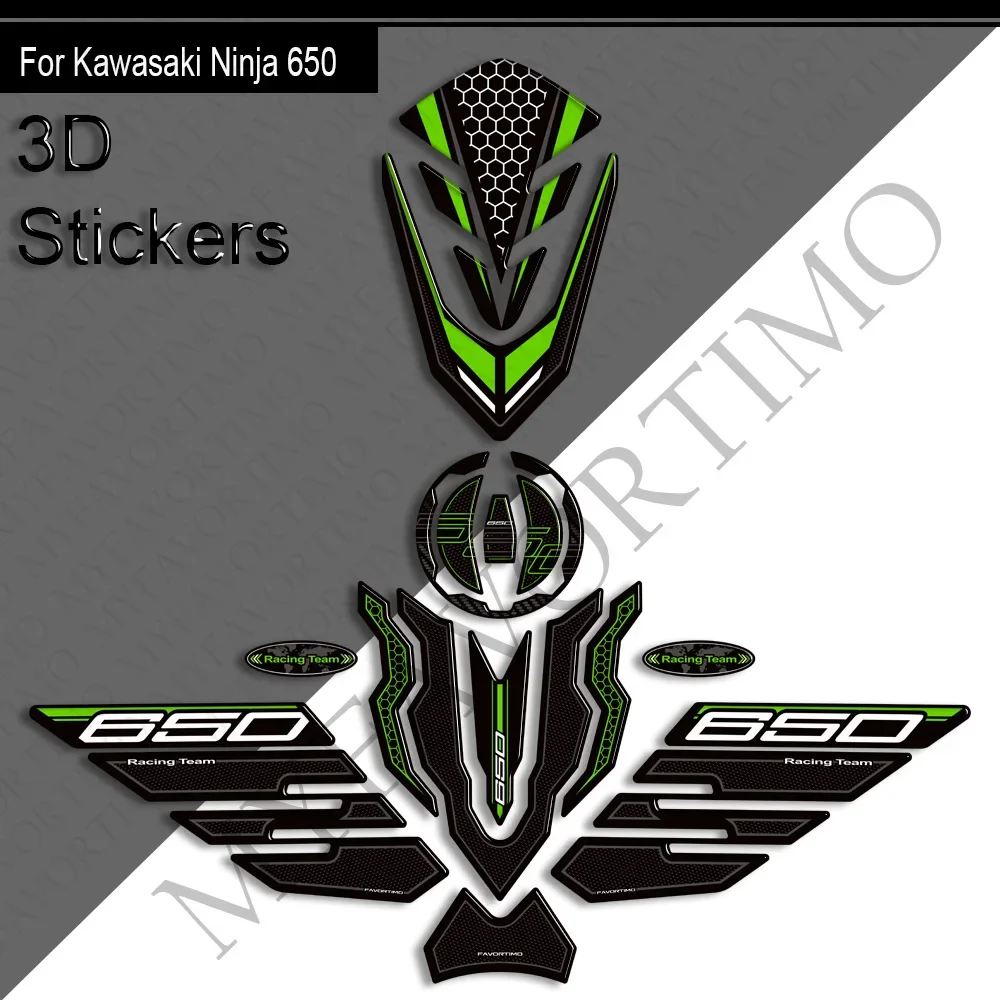 Motorcycle For kawasaki Ninja Z 650 Z650 Tank Pad Side Grips Gas Fuel ...