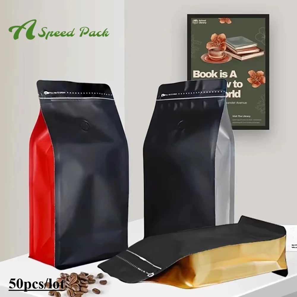 50pcs Smell Proof Aluminium Foil Coffee Bean Powder ZipLock Packaging ...