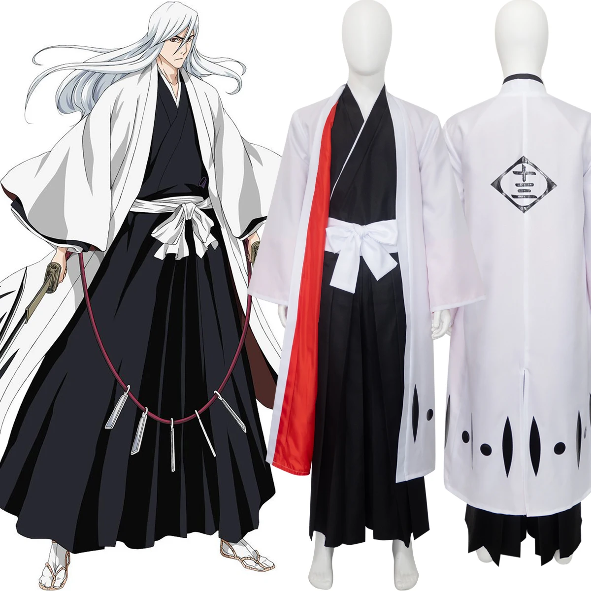 BLEACH 13th Division Captain Jushiro Ukitake Cosplay Costume Shirou ...