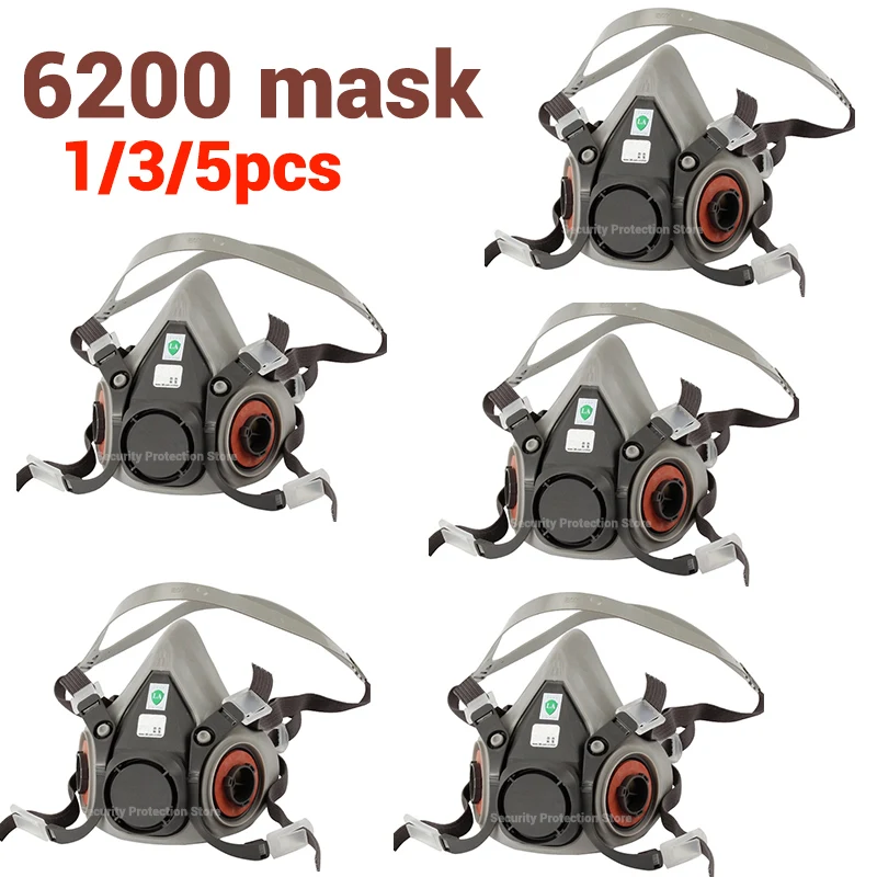 5-3-1pcs-6200-Half-Facepiece-Respirator-Organic-Protection-Dust-proof ...