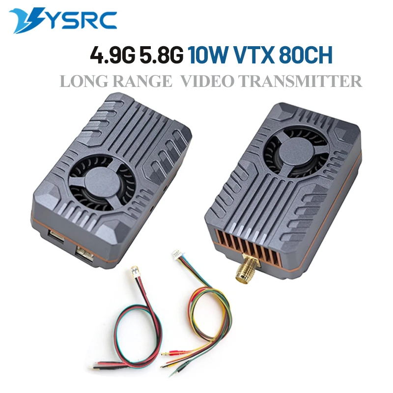 4.9G-5.8G 10W FPV Video Transmitter VTX 80CH Long Range for RC Drone ...