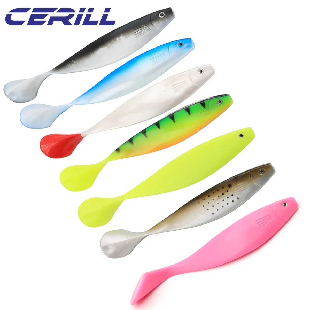 Cerill-1-PC-235mm-70g-Big-3D-Eyes-Soft-Fishing-Lure-Paddle-Tail-Jig ...