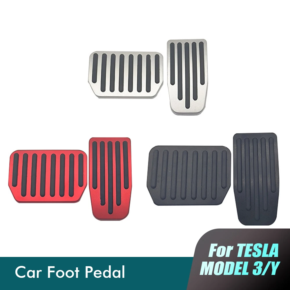 For Tesla Foot Rest Pedal Model 3 Model Y Red Black Silver Foot Pedals ...