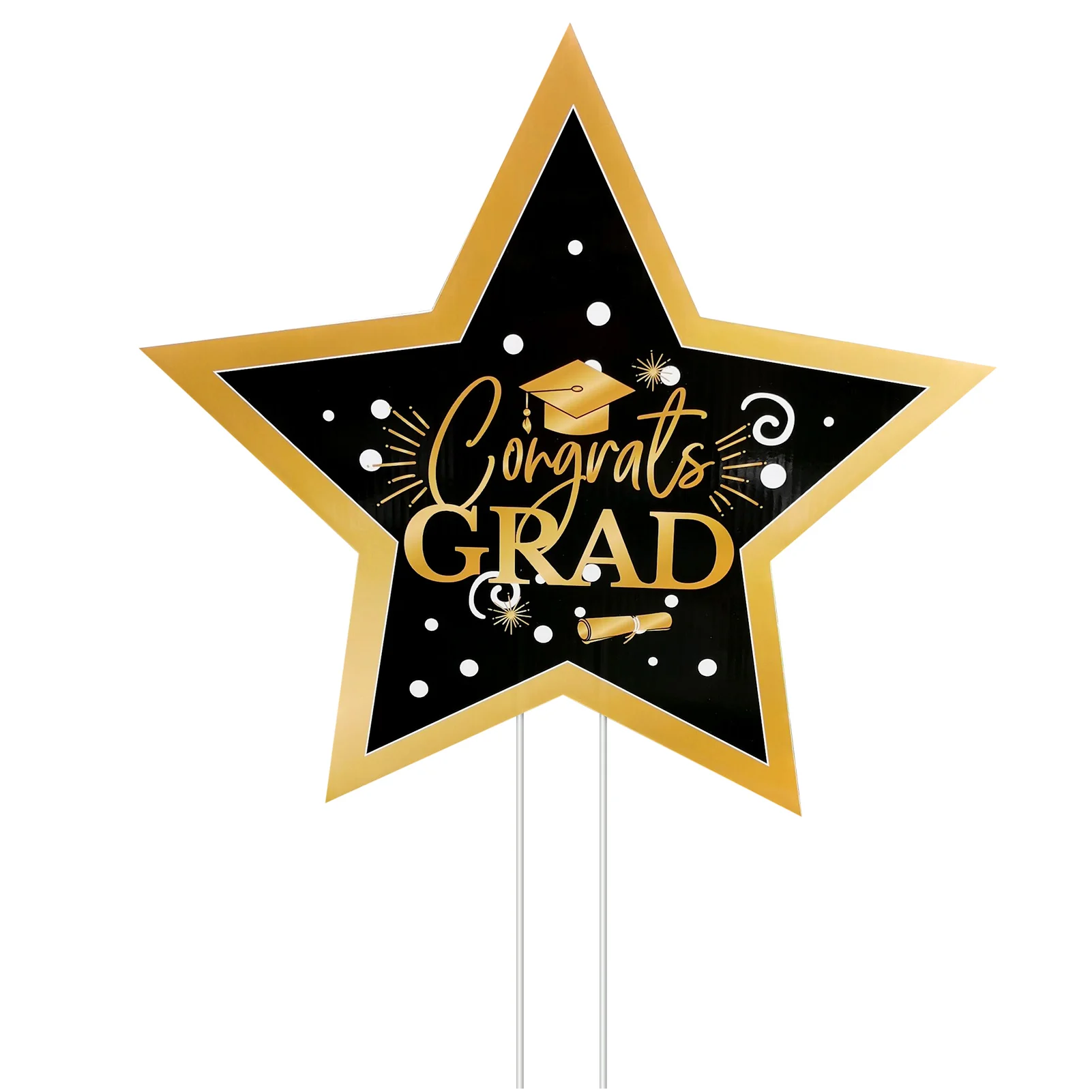 Graduation-Yard-Ground-Insert-Signs-with-Stakes-Golden-Congrats-Grad ...