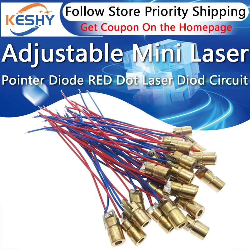 10PCS Adjustable Mini Laser Pointer Diode RED Dot Laser Diod Circuit 3V ...