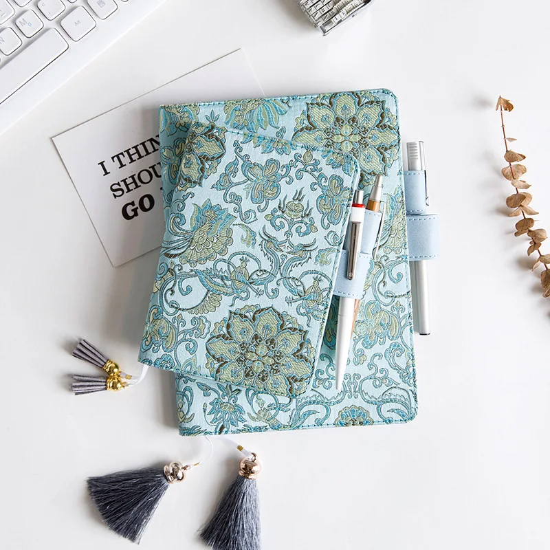 European-style-Flying-Blue-Flower-Notebook-Tassel-Mark-Hand-Account ...