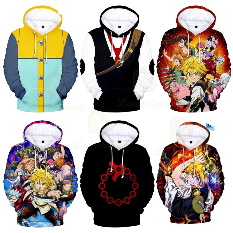 The Seven Deadly Sins Cosplay Costume Japanese Anime Hoodies Funny ...