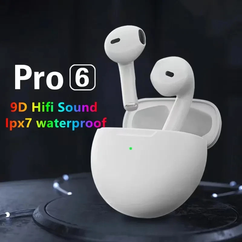 Original Pro6 TWS Bluetooth Wireless Headphones Earphones Charging Case ...