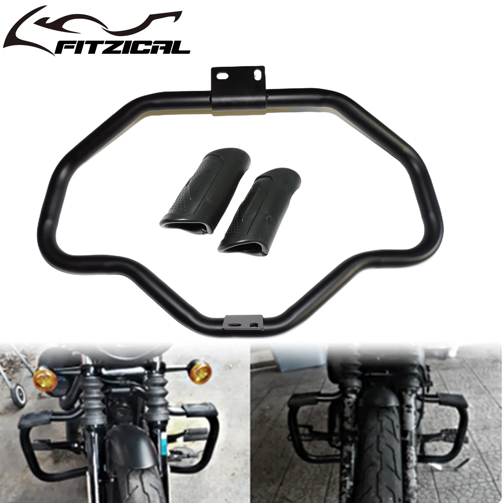 Motorcycle-Engine-Guard-Highway-Crash-Bar-Black-For-Harley-Sportster-XL ...