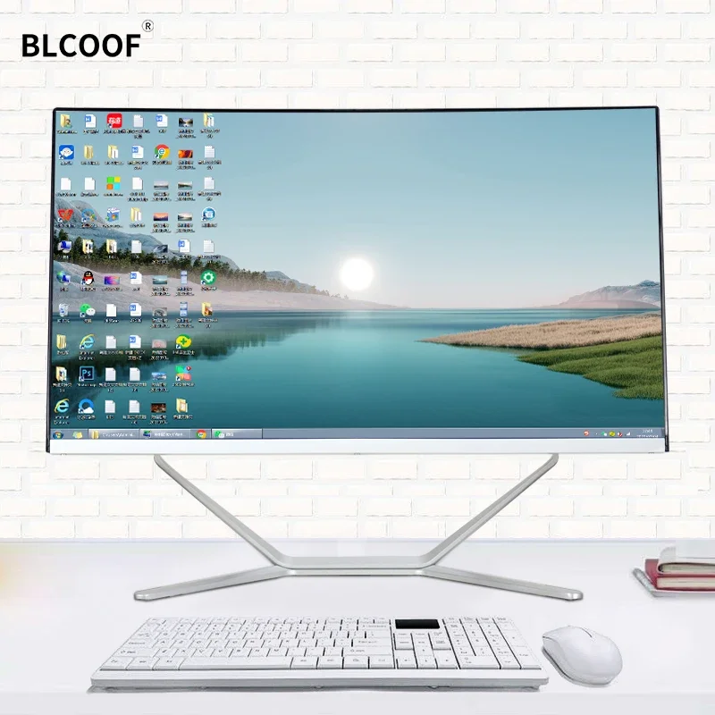 POS Computer Curved Screen All In One PC DDR4 Complete Full Set Gaming ...