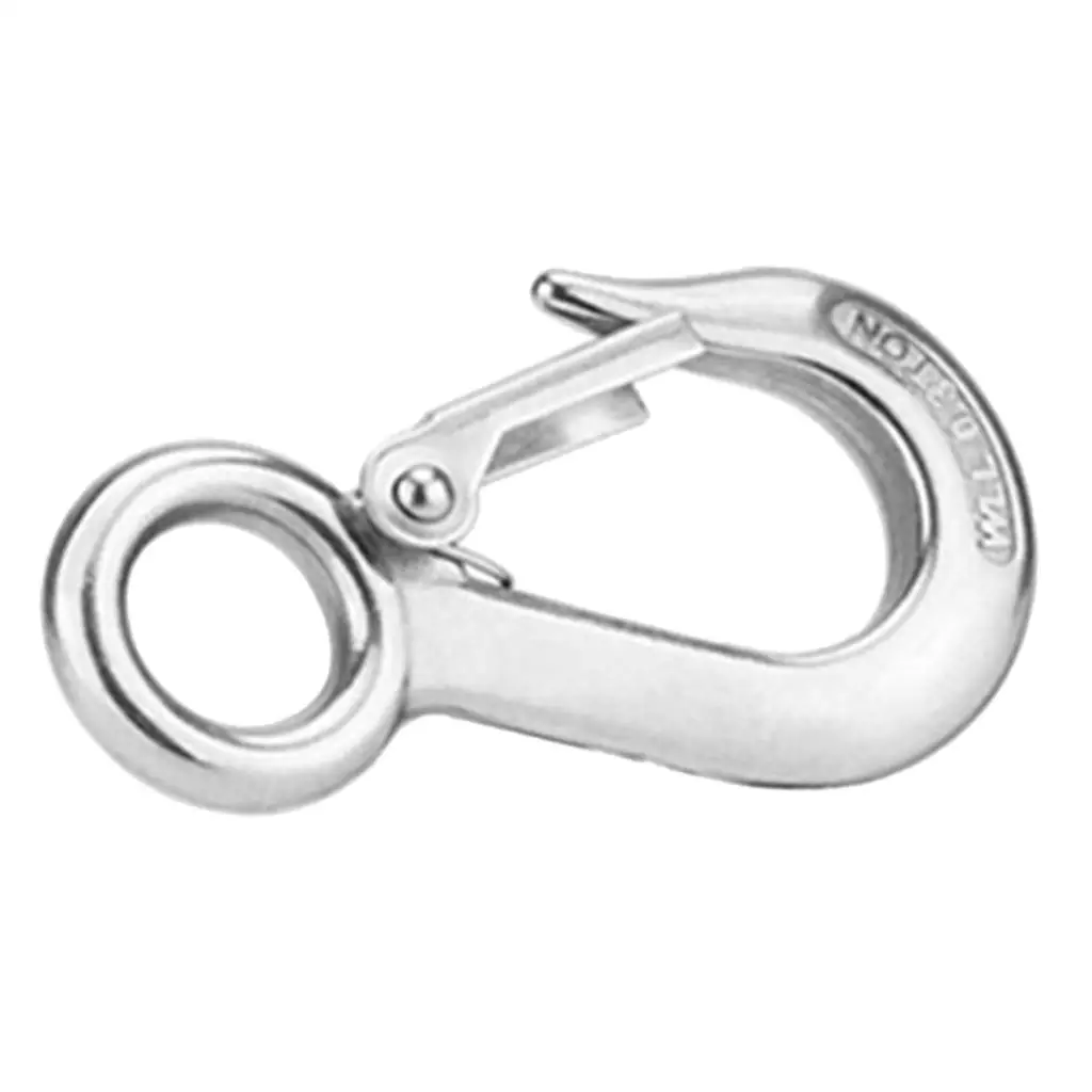 Stainless Snap Hook with Latch Eye Swivel Lifting Hoisting Chain Hooks ...