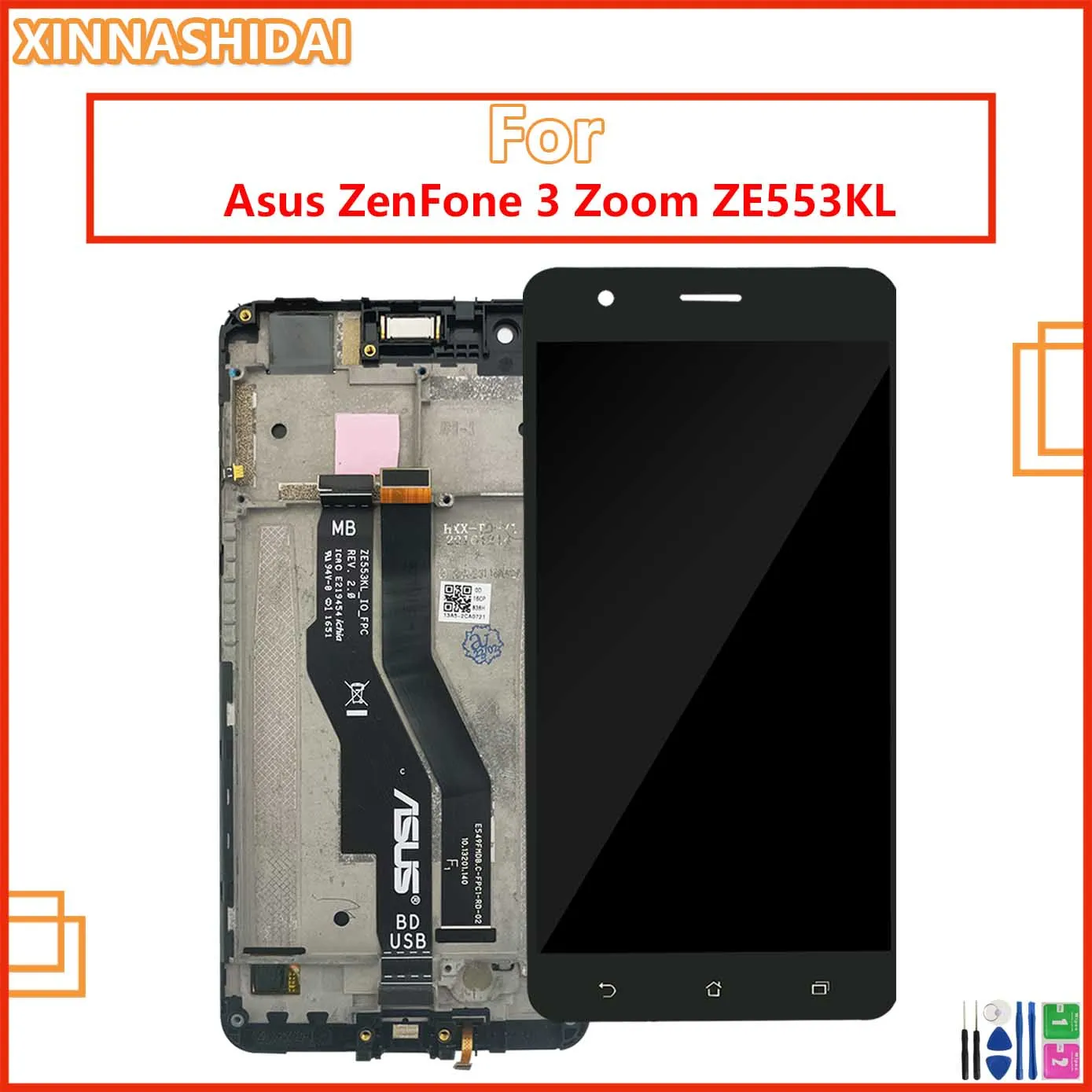 LCD touch screen digitalizador conjunto com moldura e ferramentas gratuitas para asus zenfone 3 ...