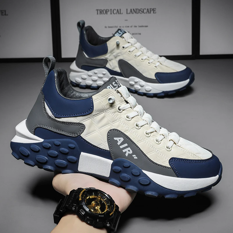 Chunky Sneakers Men Soft Sole Running Shoes Fashion Casual Microfiber ...