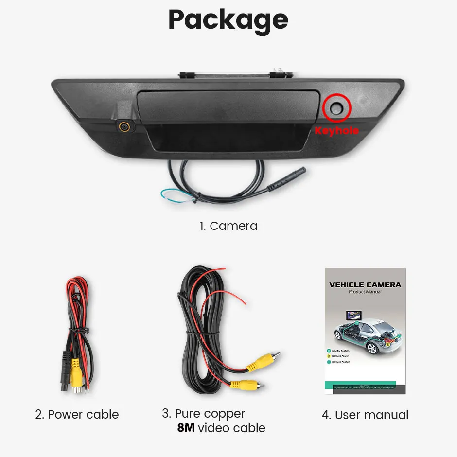 Rear view backup brake light camera for fiat