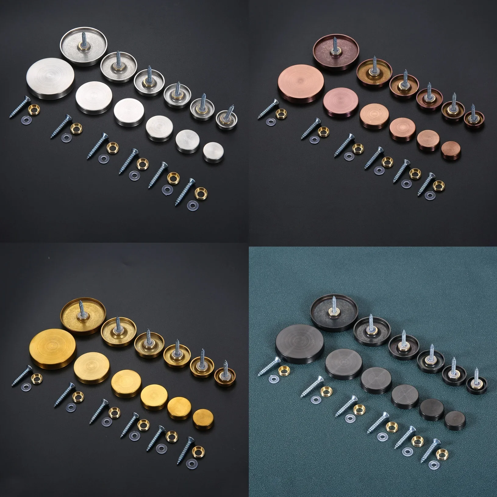 4Pcs-Stainless-Steel-Decorative-Mirror-Fixing-Screws-Cap-Cover-Nails ...