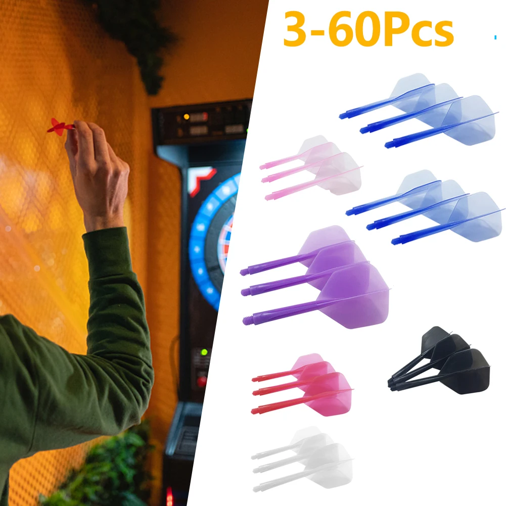 3-60Pcs-Plastic-Professional-Dart-Flights-2BA-Plastic-Shafts-Darts ...