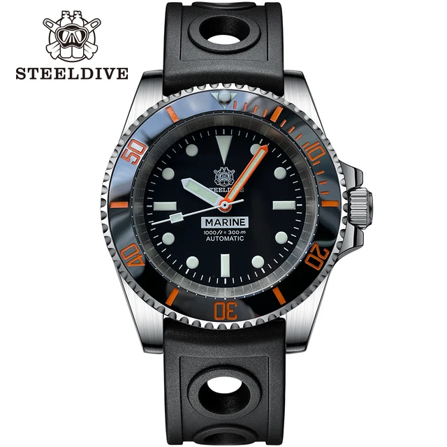 STEELDIVE SD1954C V2 Water Ghost Watch Men NH35 Ceramic Bezel C3 ...