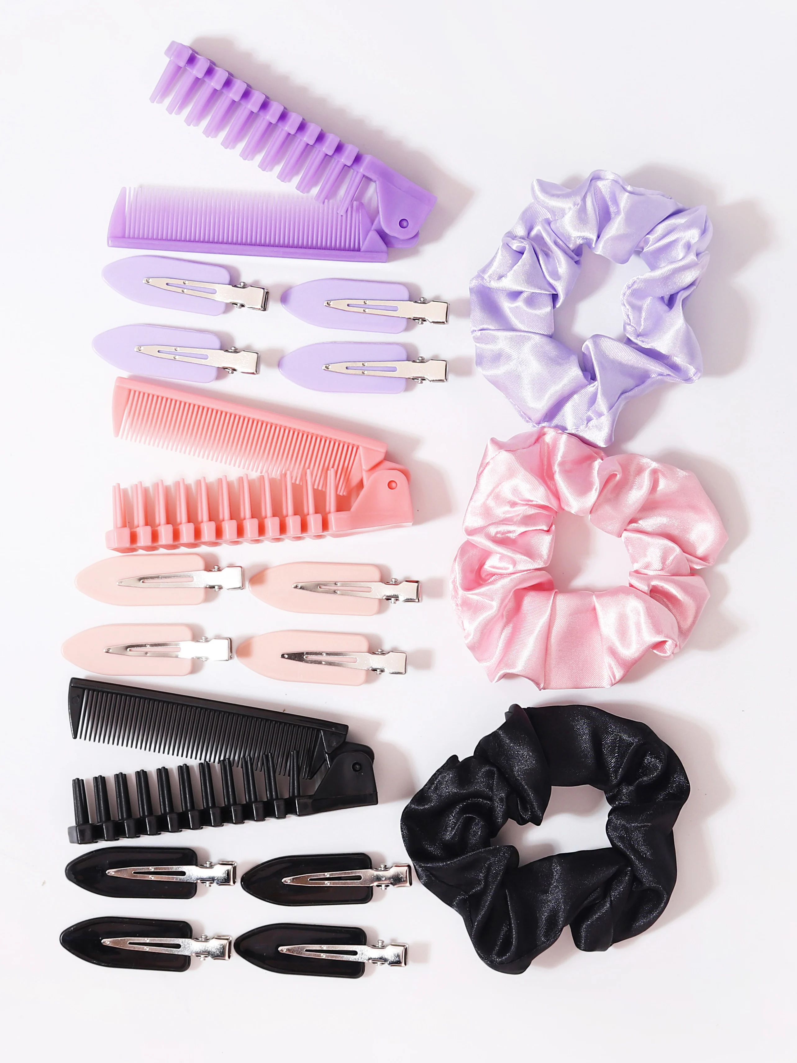 6PCS hair styling set, foldable comb, traceless hair clip, large ...