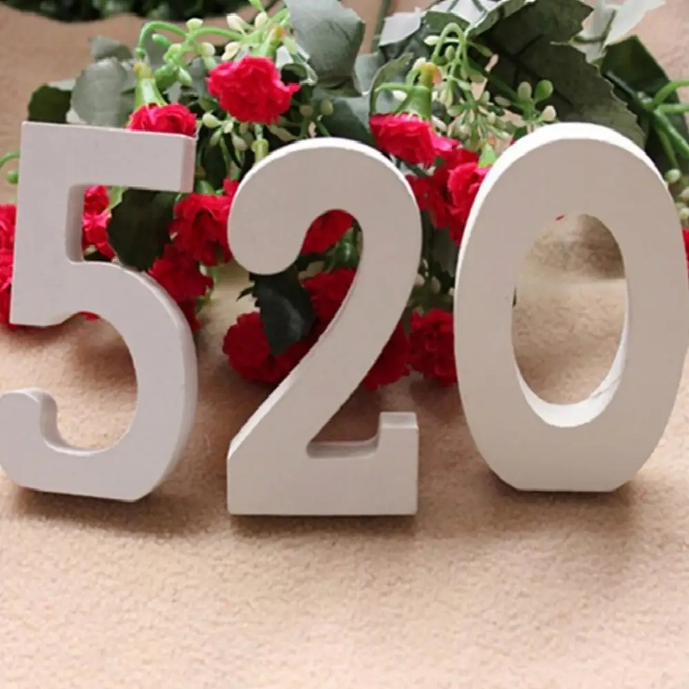 Wedding-0-9-White-Wooden-Numbers-Party-Ornaments-Hotel-Home-Decor-Photo ...