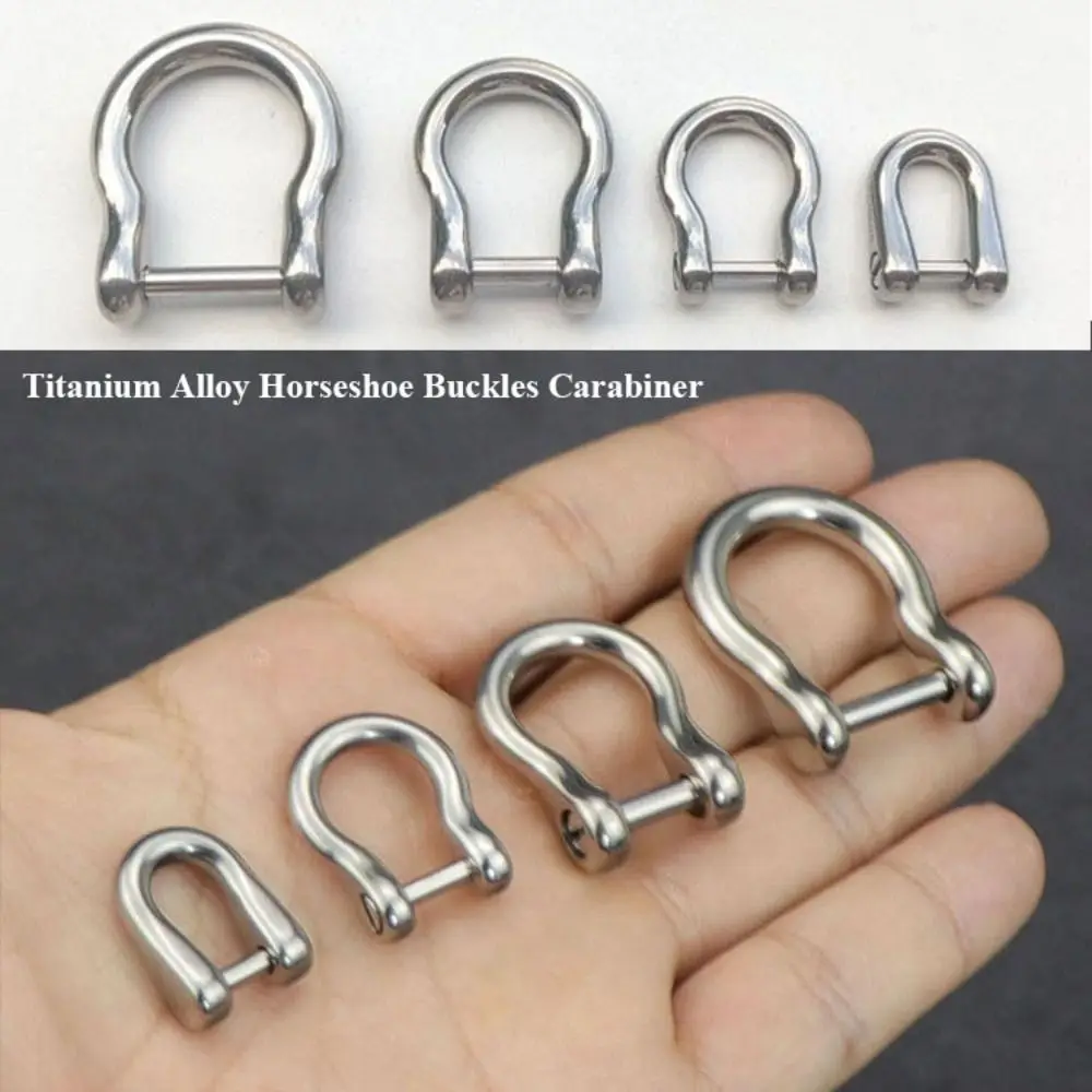 Titanium-Alloy-Horseshoe-Buckles-Carabiner-D-Bow-Staples-Shackle-Key ...