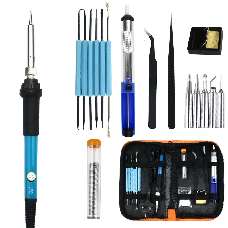 60W Digital Electric Soldering Iron Kit Set Temperature Adjustable Welding Iron Tool Temperature ...