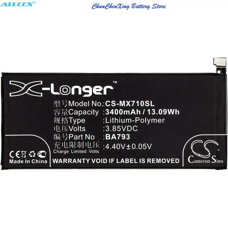 Cameron Sino 3400mah Battery Ba793 For Meizu M793q, Pro 7 Plus - Mobile ...