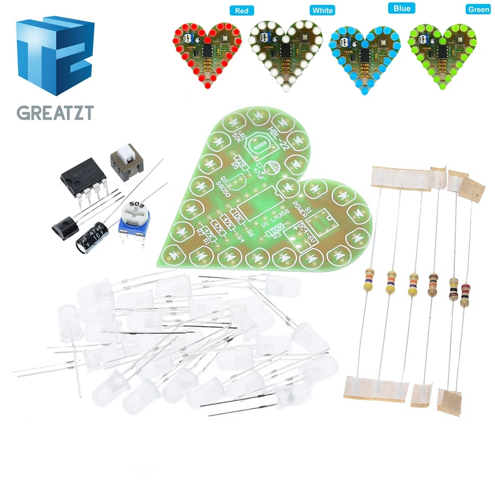 DIY-Kit-Heart-Shape-Breathing-Lamp-Kit-DC-4V-6V-Breathing-LED-Suite-Red ...