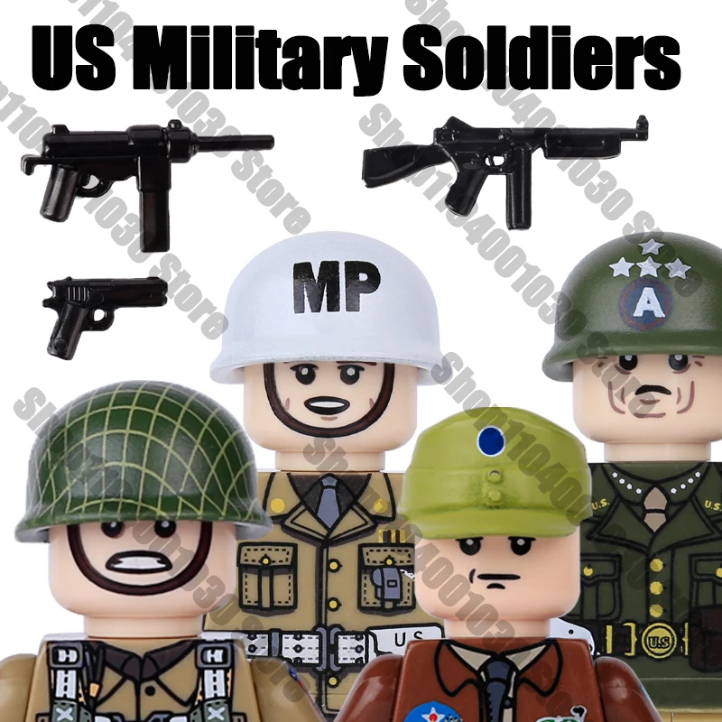 WW2-US-Military-Airborne-Division-Building-Blocks-Army-Soldier-Figures ...