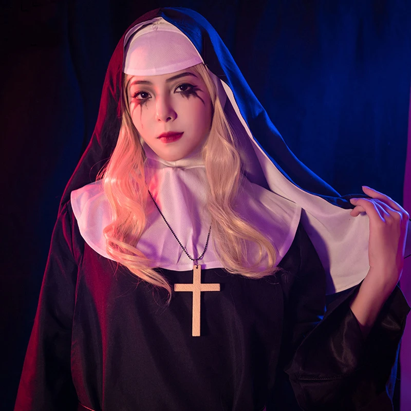Adult The Nun Valak Costume Plus Size Scary Nun Habit, 40% OFF