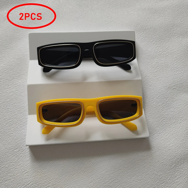 2-Pairs-Per-Set-Small-Frame-Rectangle-Sunglasses-For-Men-Women-Fashion ...