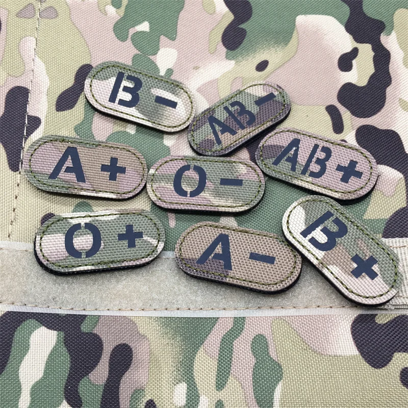 Multicam Blood Type A B O AB Positive Infrared Reflective IR Patches ...